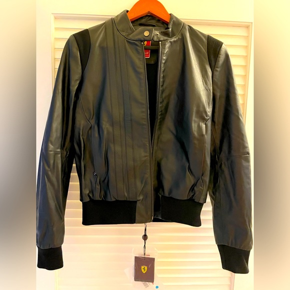 Ferrari | Jackets & Coats | Authentic Ferrari Womens Leather Bomber ...